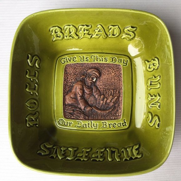 Treasure Craft | Dining | Treasure Craft Bread Serving Bowl Green Art ...